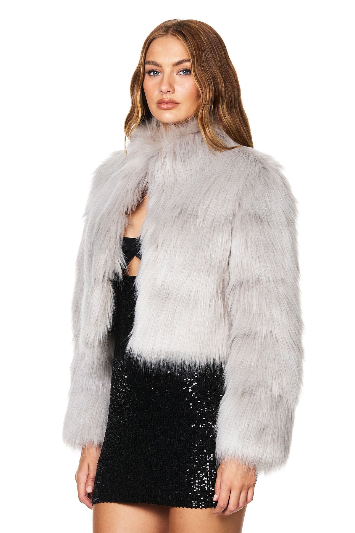 TATIANA FAUX FUR CROP JACKET | Nookie